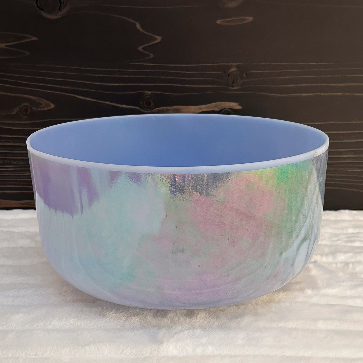 12" D#-30 Turquoise, Platinum Frosted Rim Bowl Crystal Tones® Alchemy ...